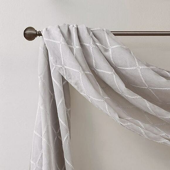 Madison Park | Accents | Madison Park Diamond Sheer Embroidered Window ...
